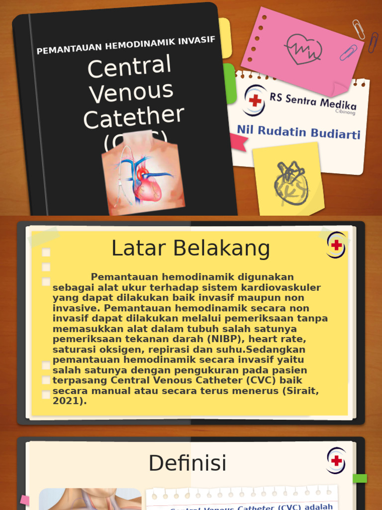 Central Venous Catether (CVC) : Pemantauan H Emodinamik in Vasif | PDF