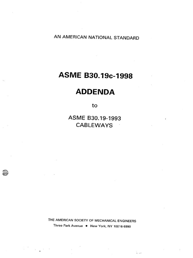 ASME 30.19c 1998 Summary of Changes Only | PDF