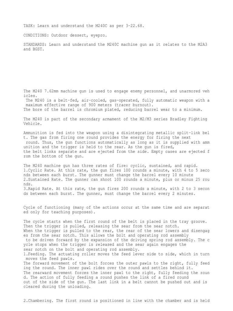 240c Class | PDF | Cartridge (Firearms) | Machine Gun