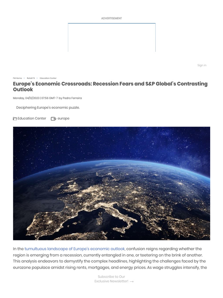 Europe's Economic Crossroads | PDF | Recession | Inflation