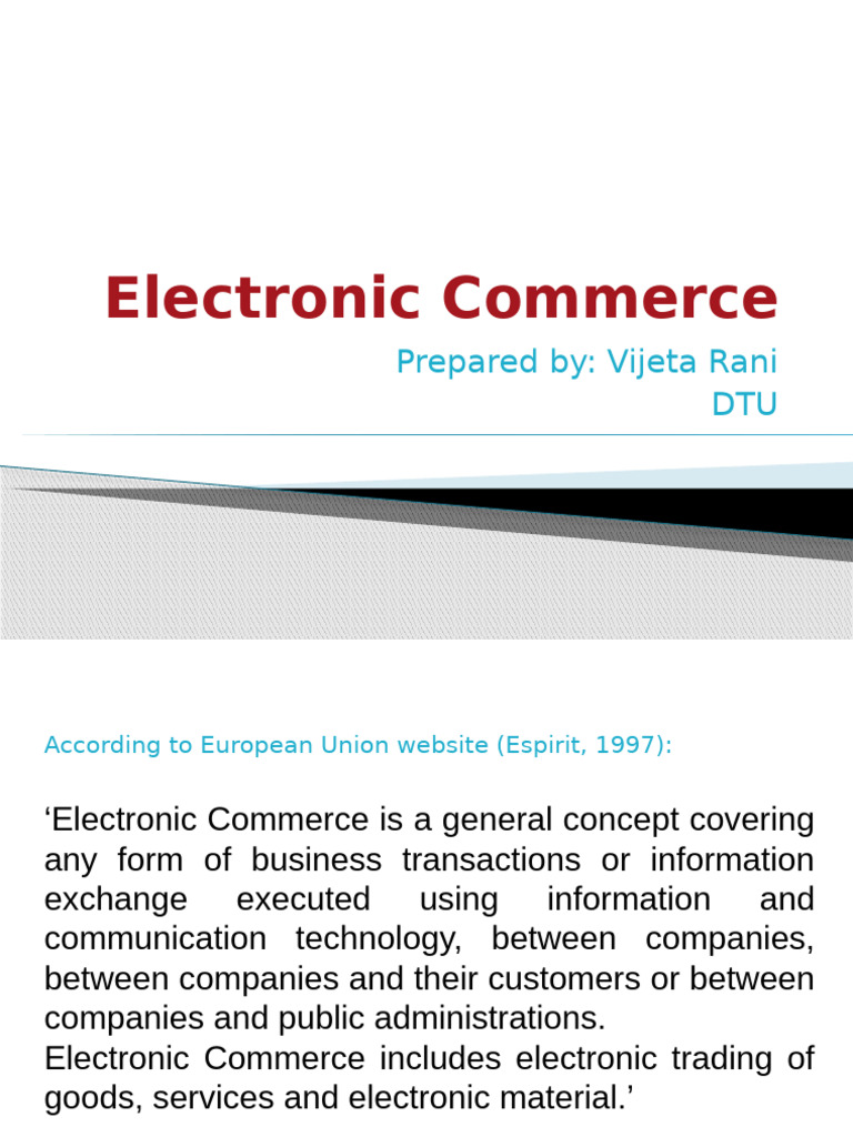 Electronic Commerce | PDF