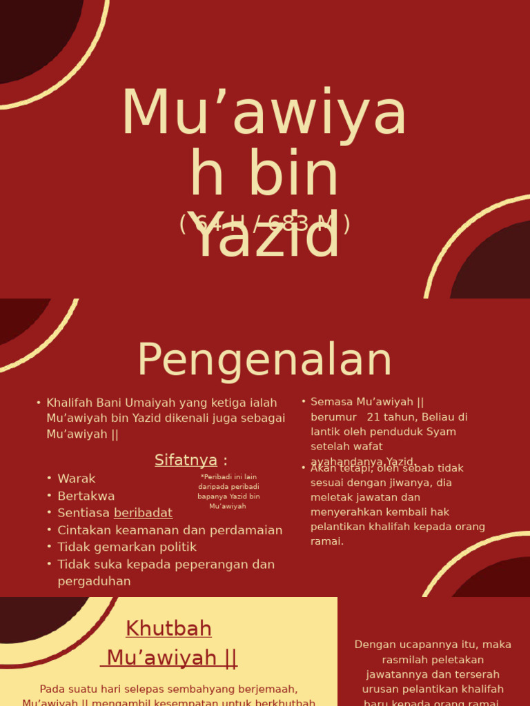 Mu'Awiyah Bin Yazid | PDF