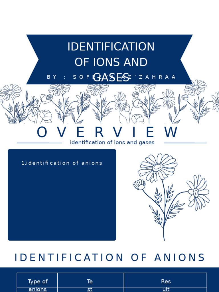 Identification of Ions and Gases | PDF