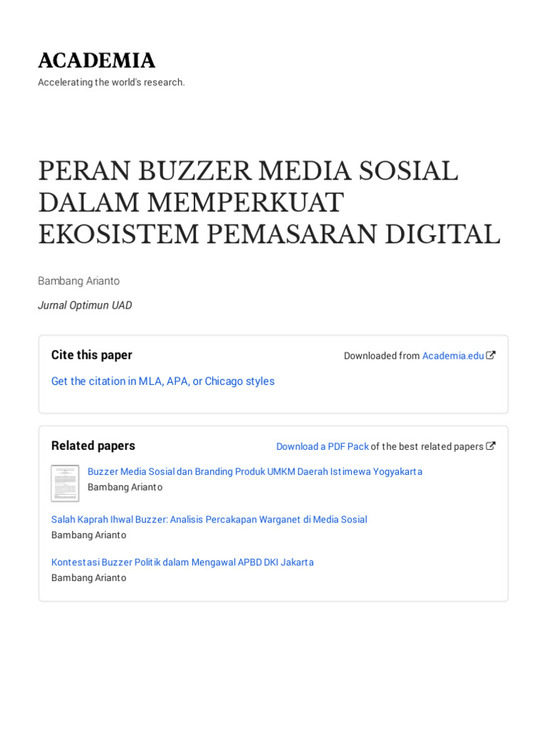 Buzzer Dalam Kampanye Media Sosial | PDF