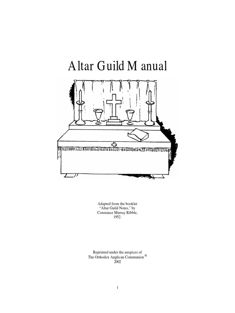Altar Guild Manual | PDF | Altar | Christian Worship And Liturgy