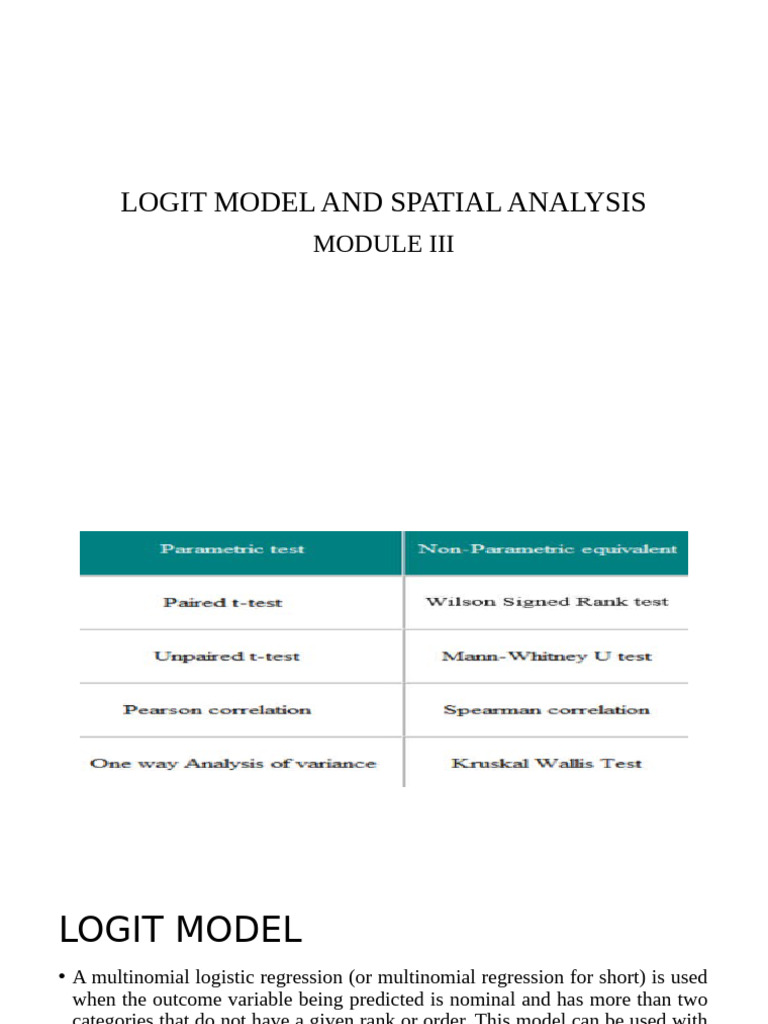 Module 3 - Logit and Spatial Analysis | PDF