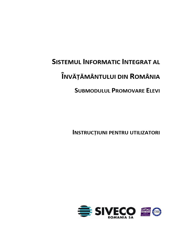 MANUAL Promovare Elevi | PDF