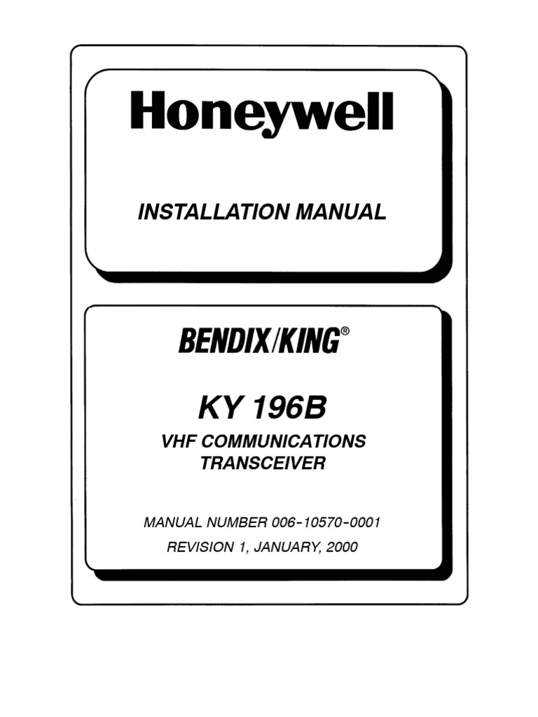 006-10570-0001 Ky 196 - B Installation Manual | PDF