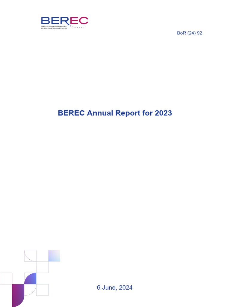 BoR (24) 92 - BEREC Annual Report 2023 | PDF