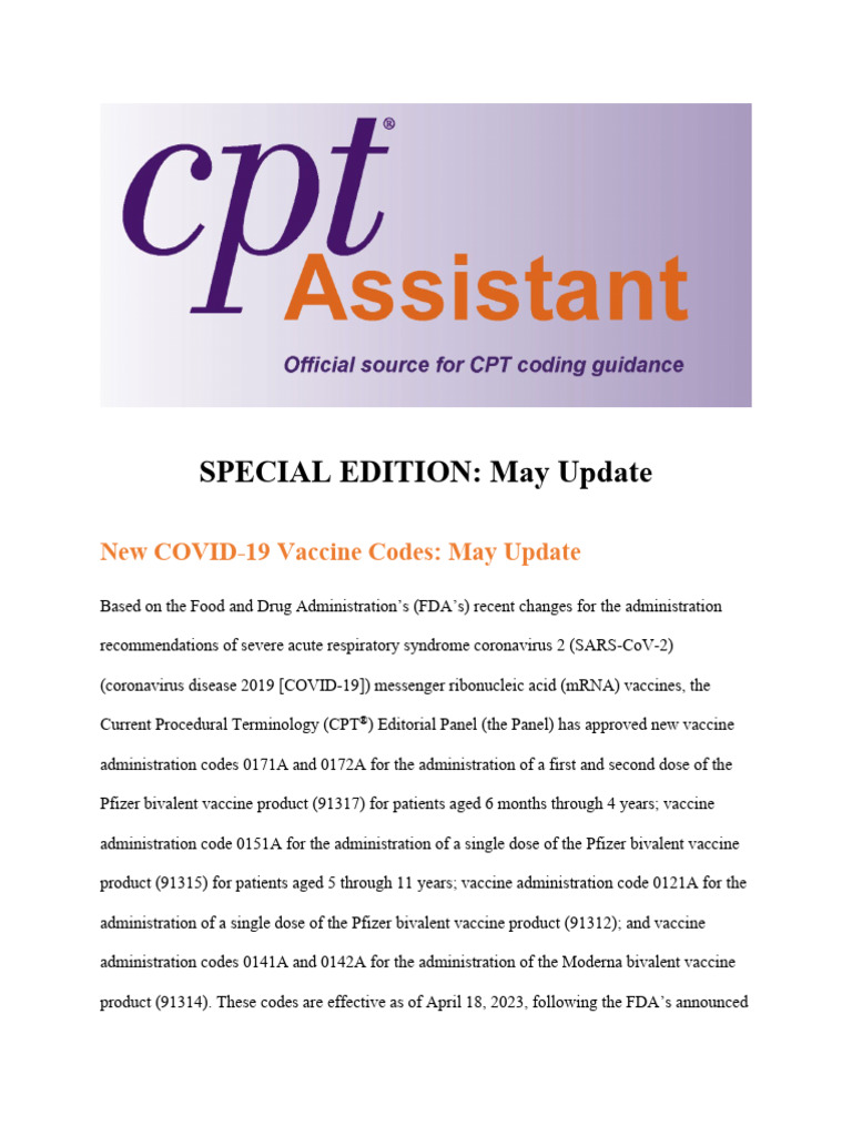CPT Assistant Guide Coronavirus May 2024 | PDF CPT Assistant Guide Coronavirus May 2024 | PDF