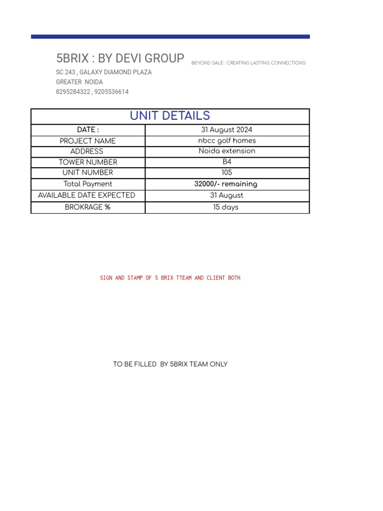 5 Brix Booking Checklist-4 | PDF