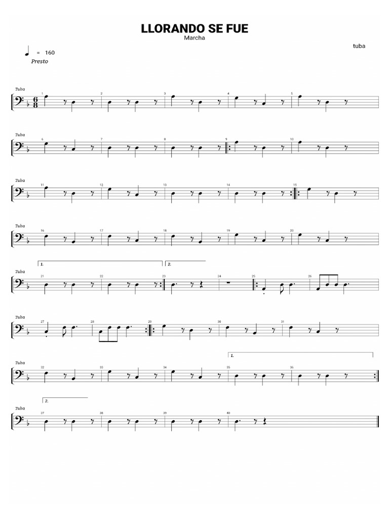 Llorando Se Fue Tuba 20240627 182540 | PDF