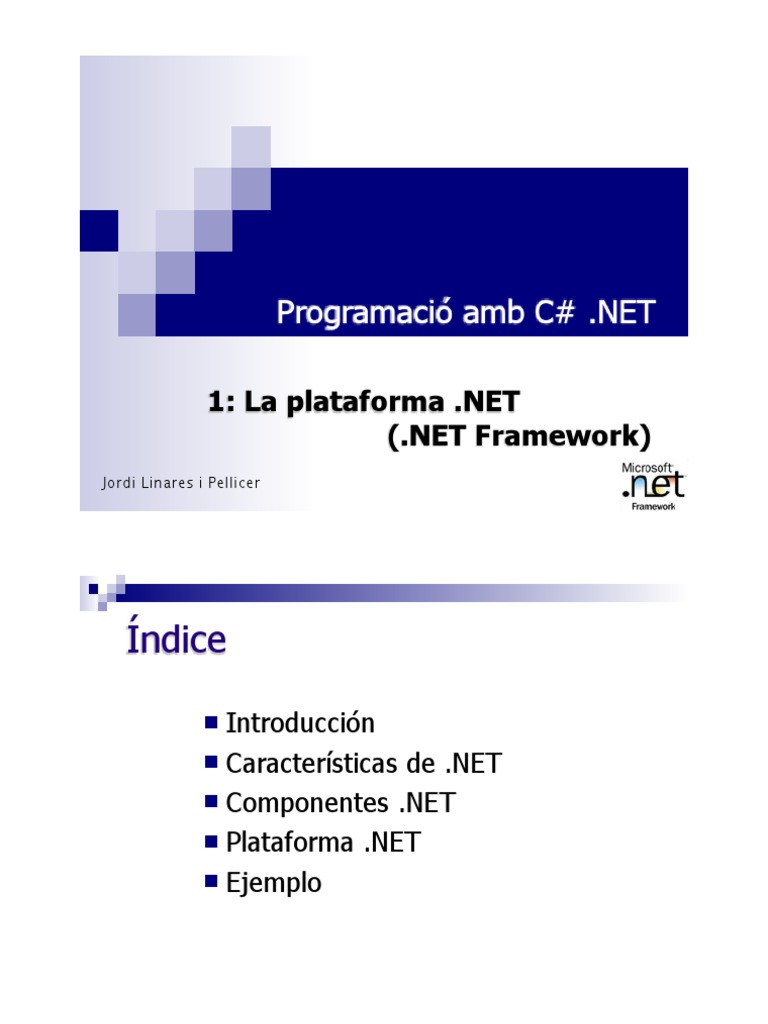 Tema 1 - NET | PDF | .NET Framework | Programación de computadoras