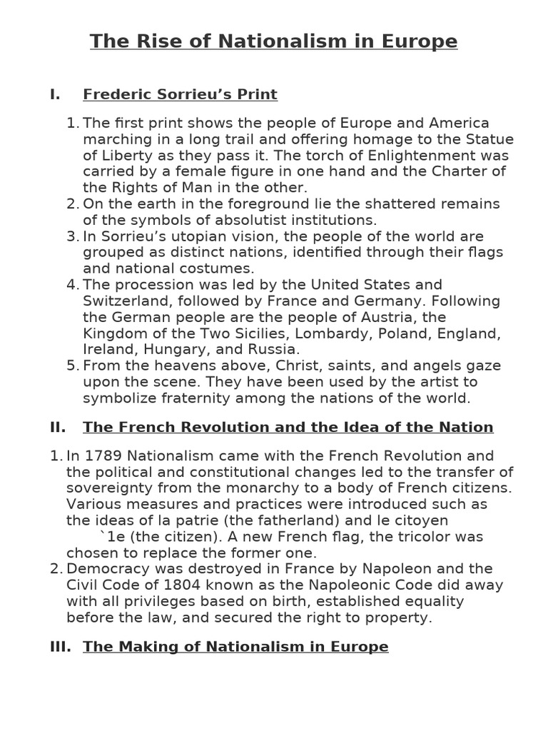 His CH 1 - Rise of Nationalism in Europe - Notes | PDF