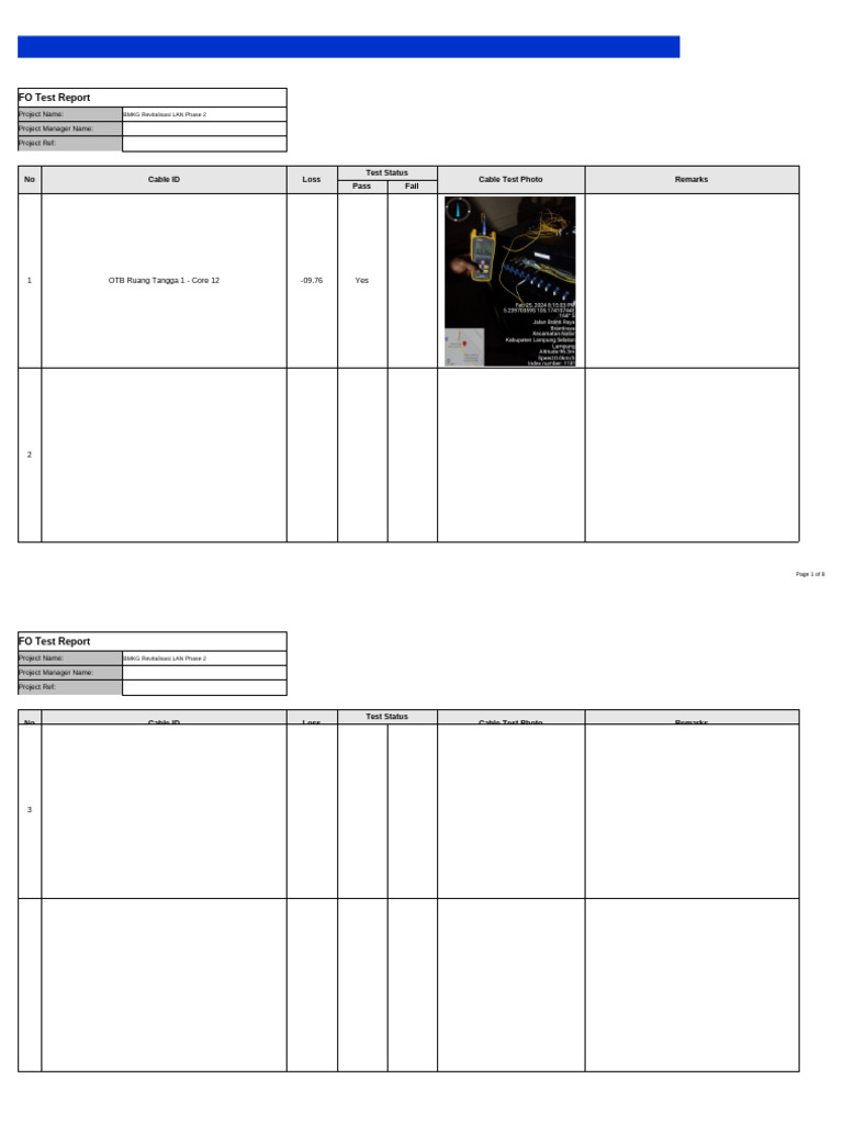 FO Test Report Summary BMKG | PDF