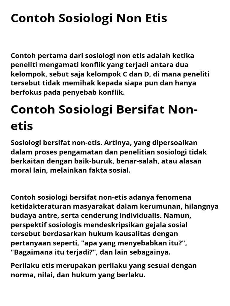 Contoh Sosiologi Non Etis - 20240819 - 082355 - 0000 | PDF