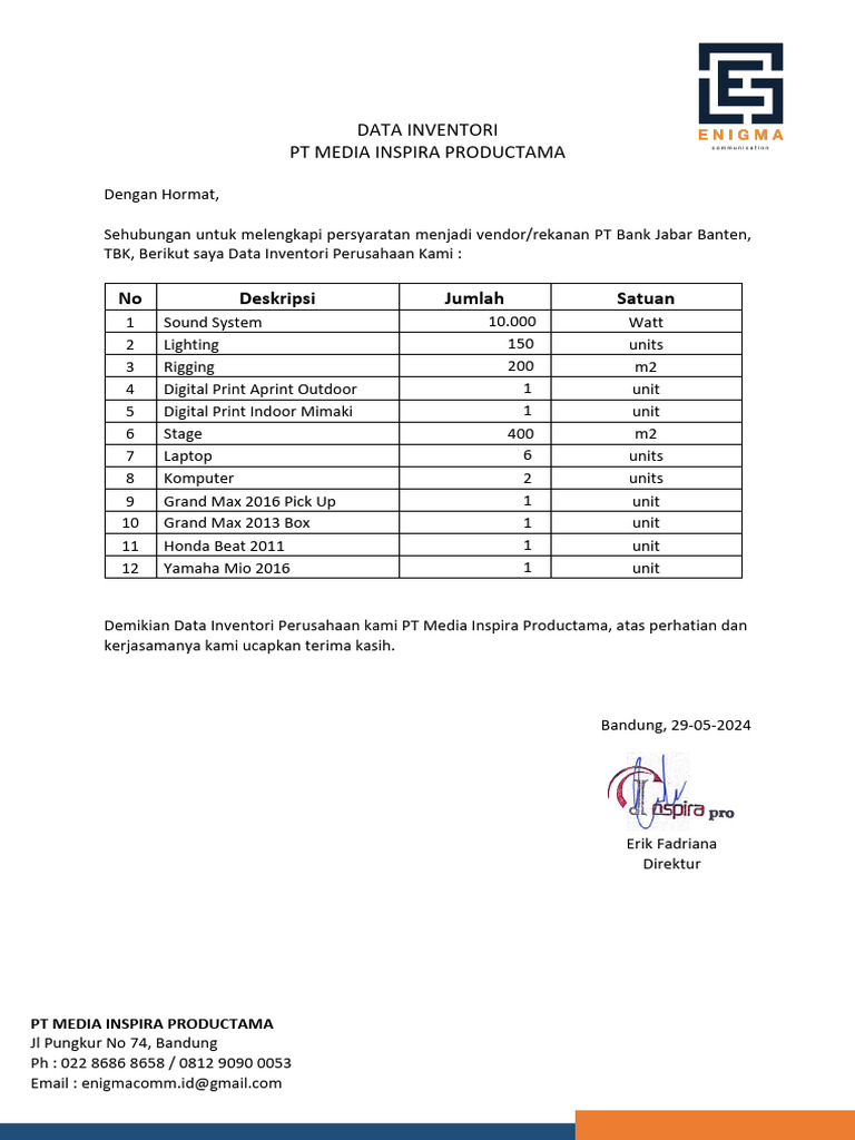 Data Inventori PT Mip | PDF