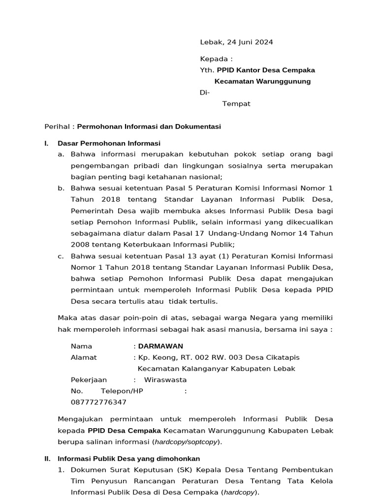 SPI - Desa Cempaka Wargun | PDF