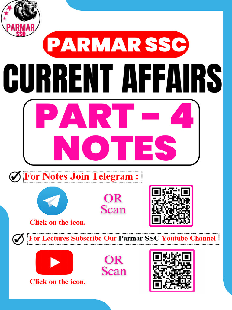 Current Affairs Part-4 Notes - Parmar SSC | PDF
