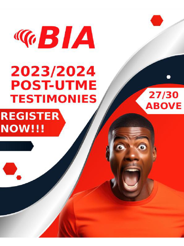 Boma's Intellectual Academy (BIA) UNILAG 2023 Pume PQ | PDF