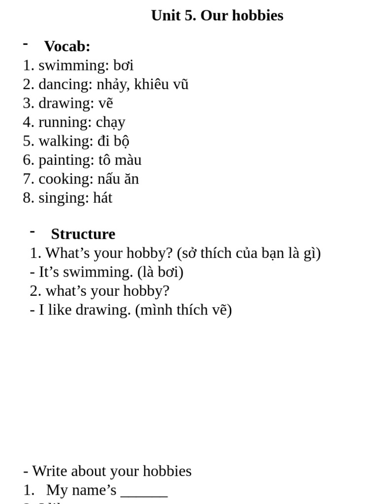 Hang Out!2 - Unit5 | PDF