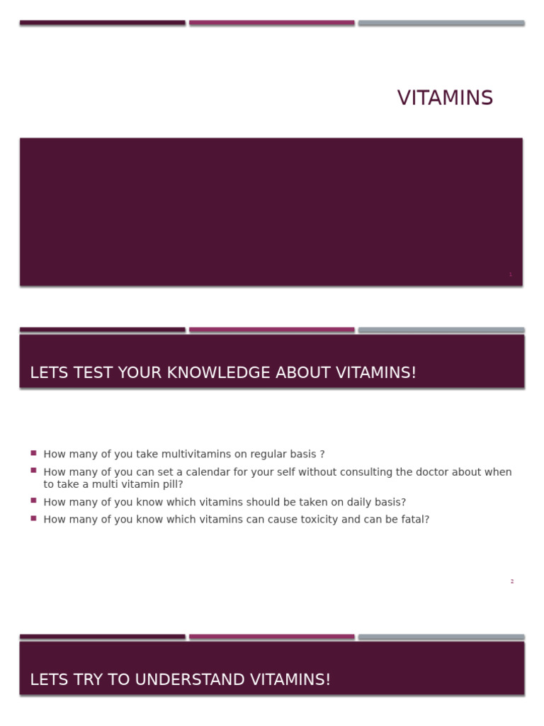 Lecture 05 Vitamins | PDF