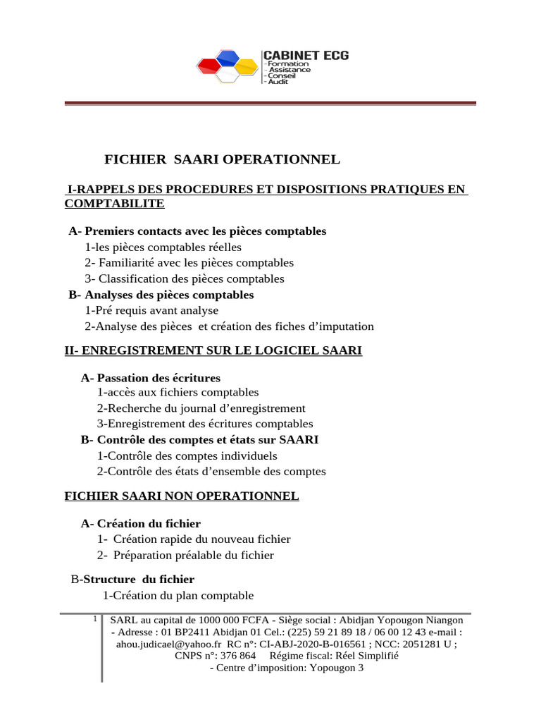 Guide Pratique de Comptabilité Saari | PDF | Finance & Money Management