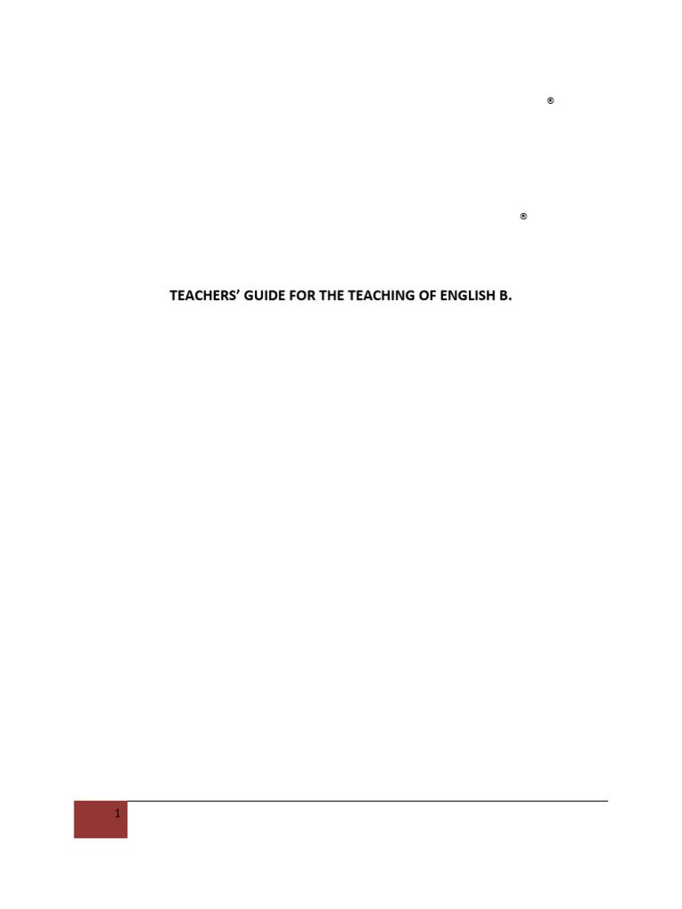 CSEC Teachers Guide For The Teaching of English B | PDF