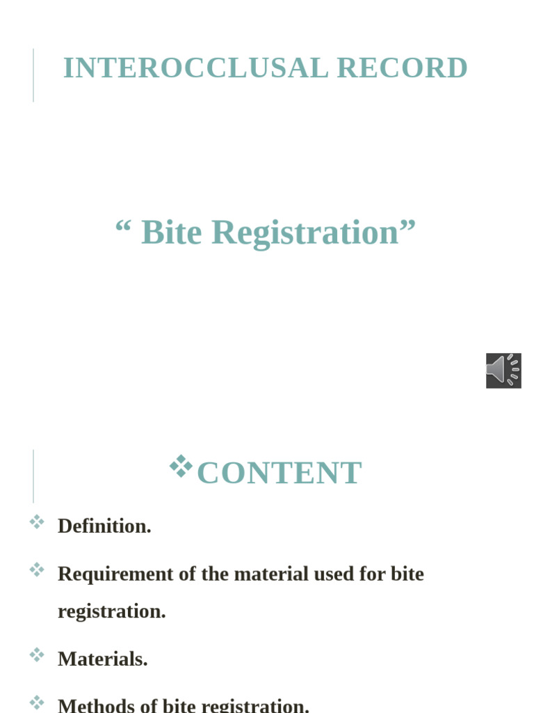 Interocclusal Record | PDF
