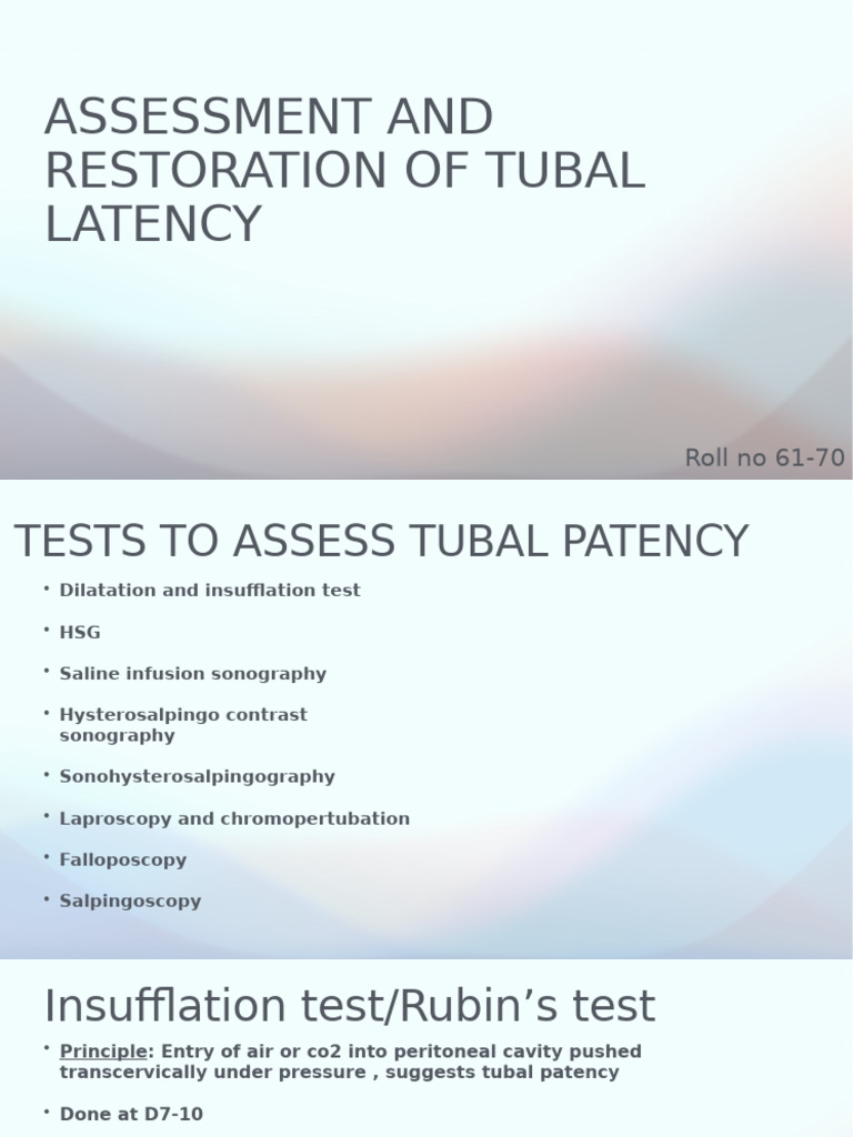 Tubal Patency Test For Infertility | PDF | Human Reproduction | Science ...
