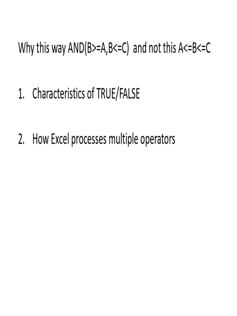 TRUE or FALSE Excel | PDF