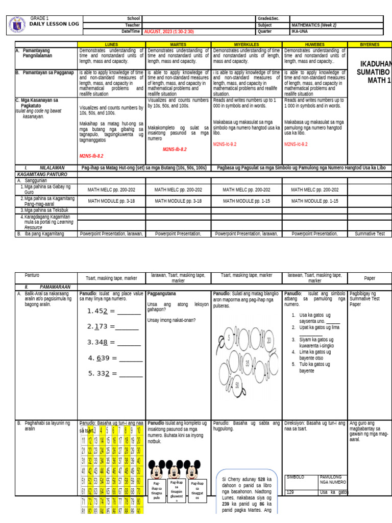 Q1 DLL Math2 Week-2 | PDF