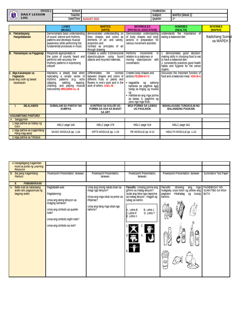 Q1_DLL_MAPEH2_WEEK-2 | PDF