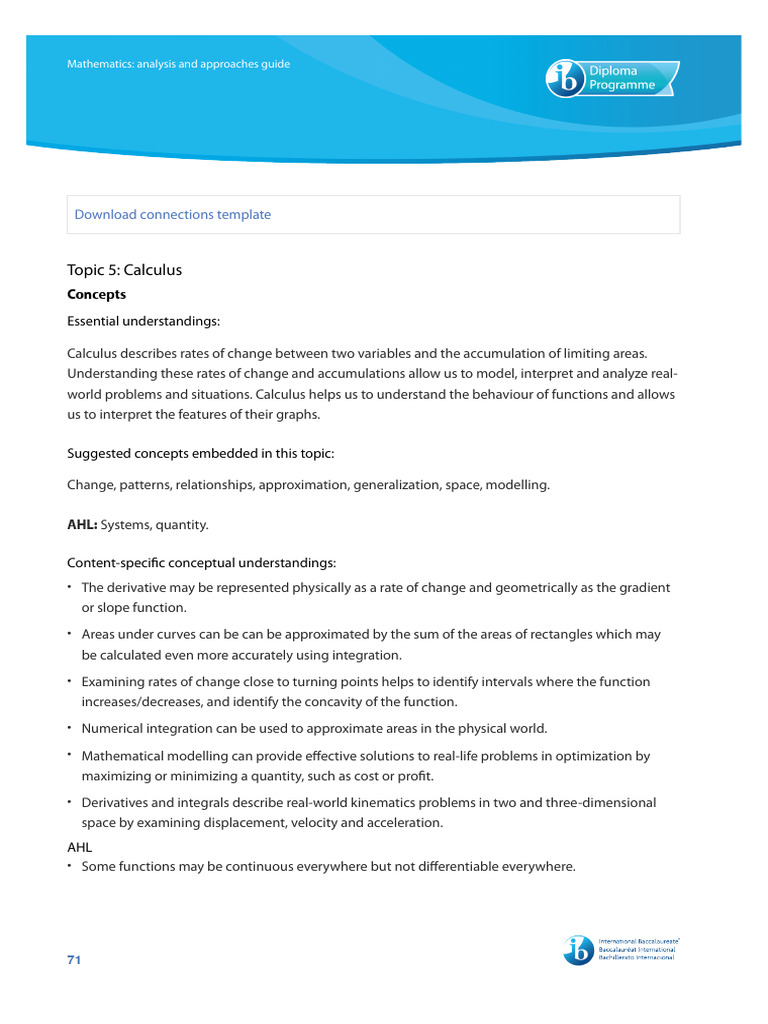 IBDP Calculus Syllabus | PDF