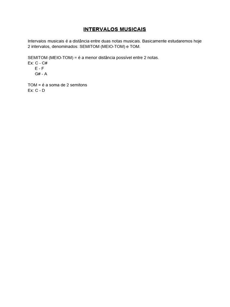 3 Intervalos Musicais | PDF