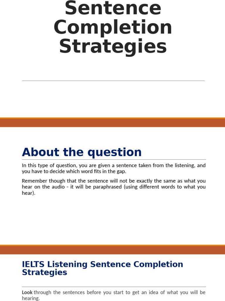 IELTS Sentence Completion and Map Labling | PDF