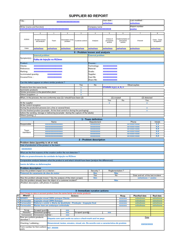 8D Report (Exemplo) | PDF