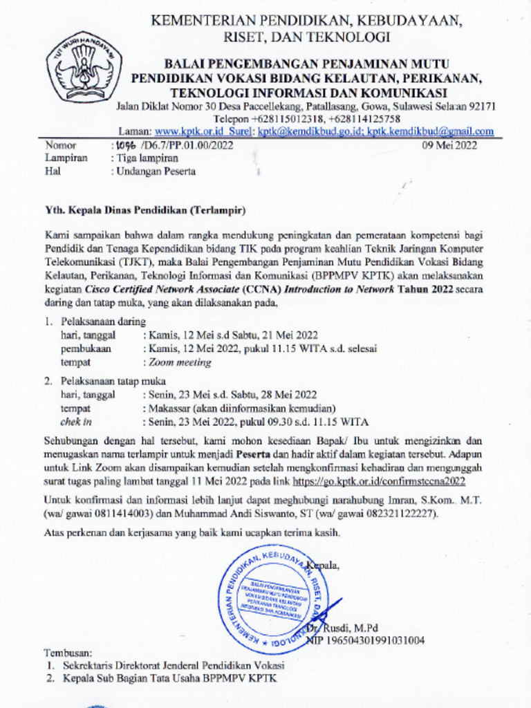 1056 Undangan Peserta CCNA Rev. 1 | PDF