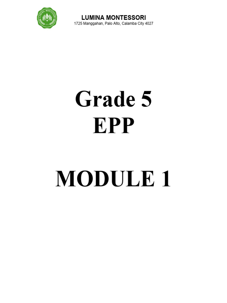 Module 1-6EPP-G5-V1 | PDF