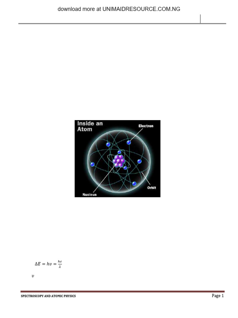 PHY 104 Intr. Optics & Atomic Physics-1-1 - Watermark | PDF