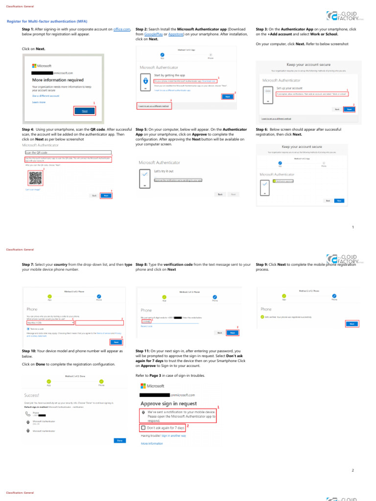 Guide Register For MFA | PDF
