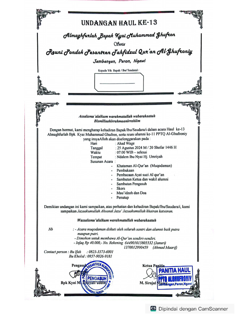 Undangan HAUL Ke-13 | PDF