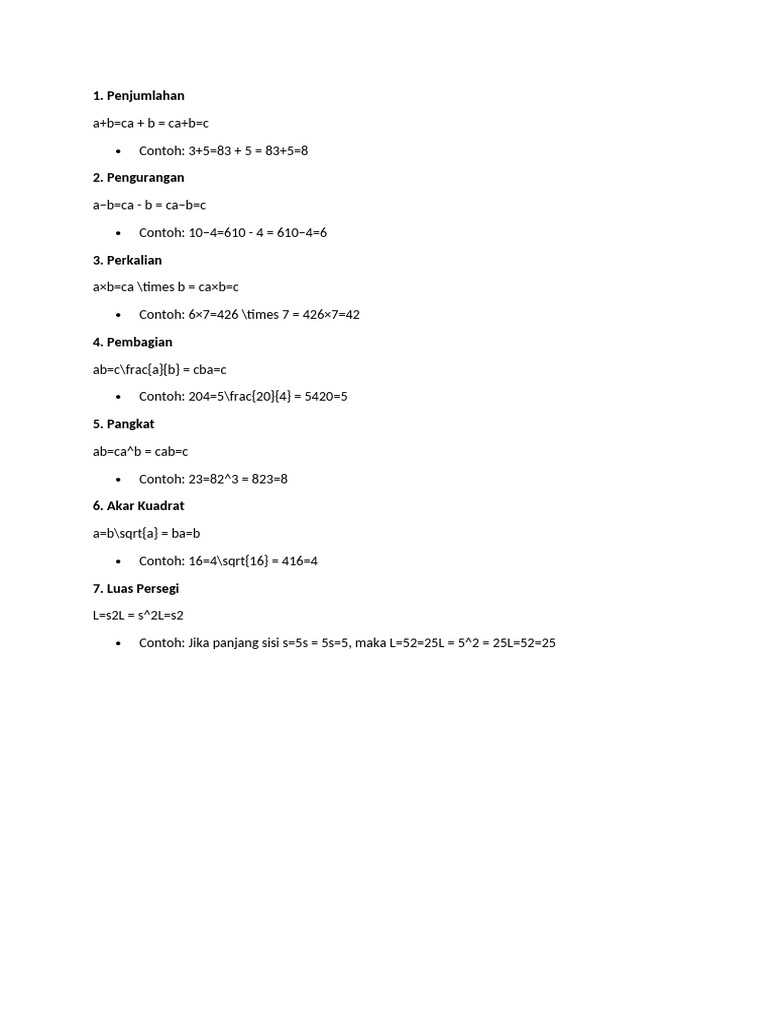 Rumus Math 1 | PDF
