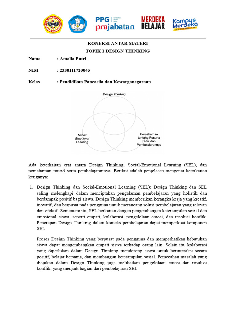 Koneksi Antar Materi-Topik 1 Desain Thinking | PDF