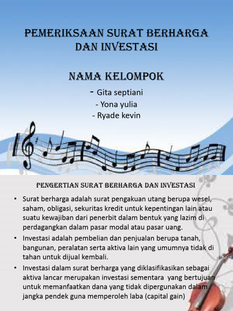Pemeriksaan Surat Berharga Dan Investasi | PDF