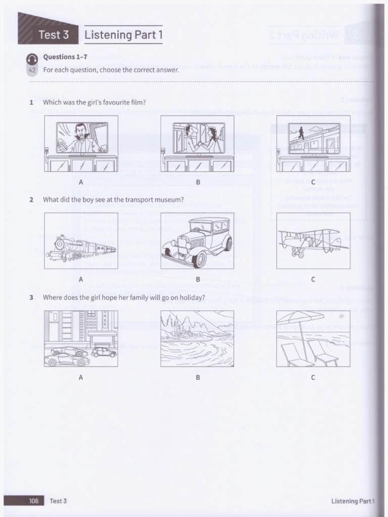 PET For Schools Trainer - Test 3 | PDF