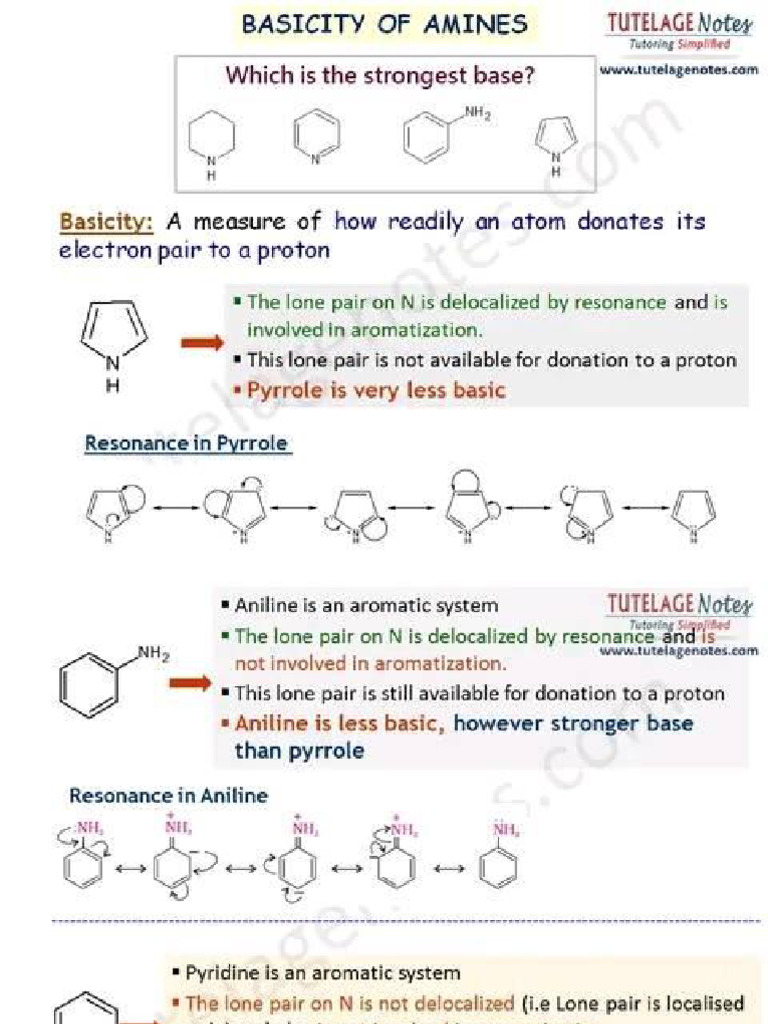 Basicity of Amines | PDF