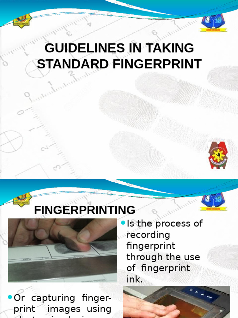 Standard Fingerprint Taking Guidelines | PDF | Fingerprint