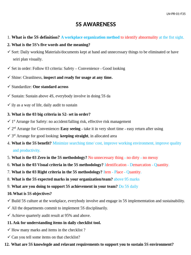 5S Awareness | PDF