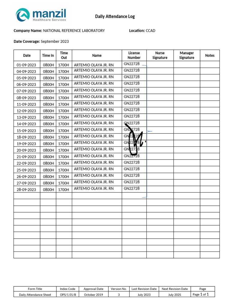 SEPTEMBER TIMESHEET | PDF